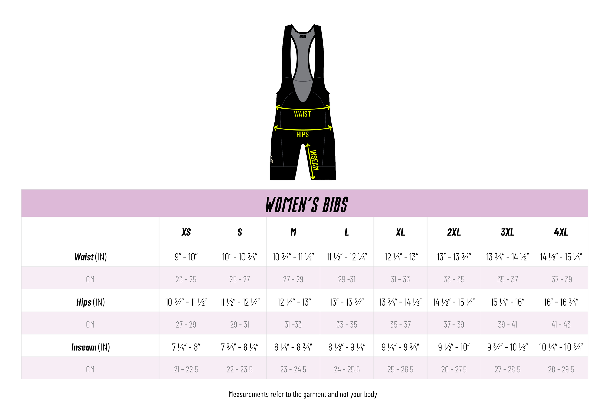 Sizing – Radical Custom Cycling Apparel
